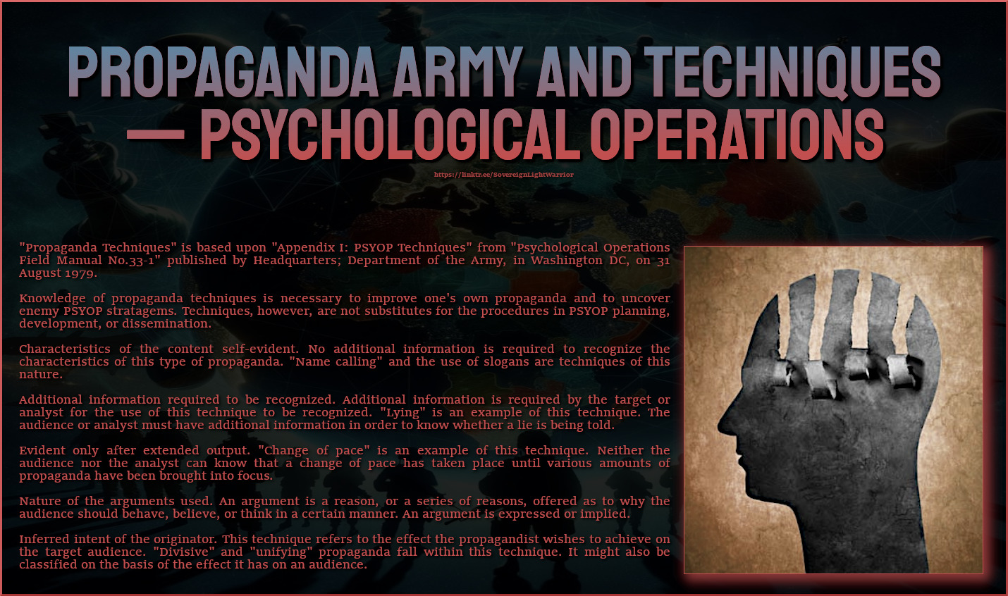 Propaganda Army and Techniques — Psychological Operations. | Minds